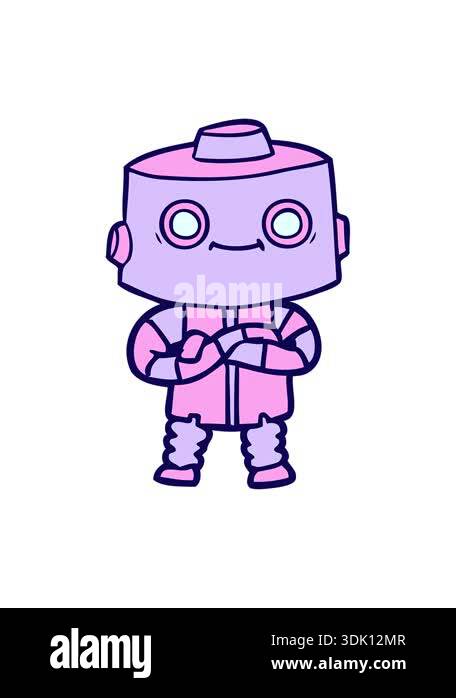 neon light effect animation of a cartoon robot image Stock Video ...