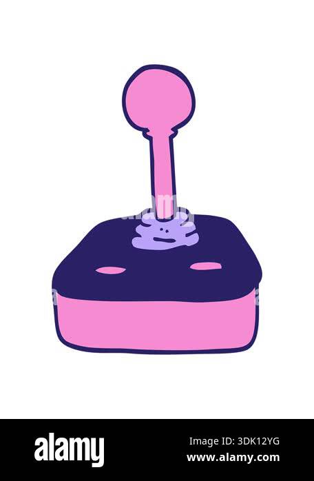 shaking motion animation of hand drawn doodle style cartoon joystick ...