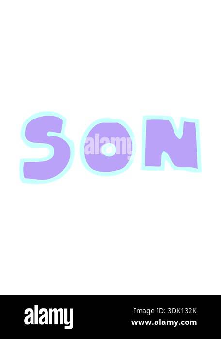 pressure popping animation of cartoon word son Stock Video Footage - Alamy