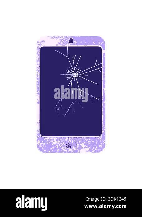 shivering motion animation of cracked cell phone graphic Stock Video ...