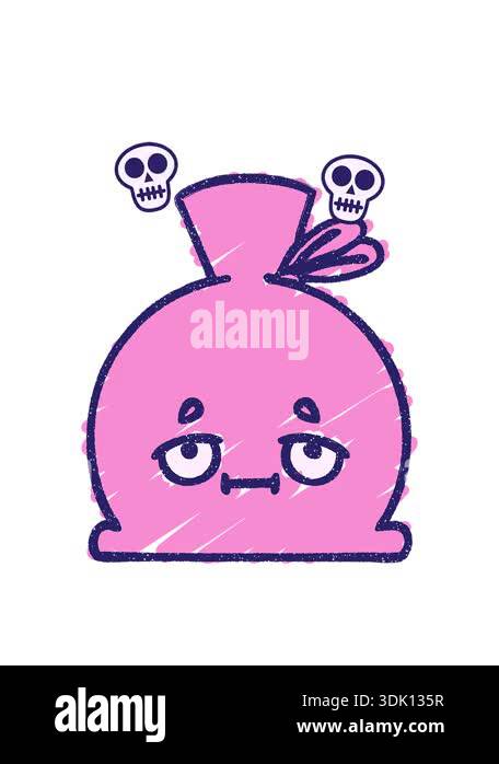 spinning skulls animation of Sack Chalk Drawing Stock Video Footage - Alamy