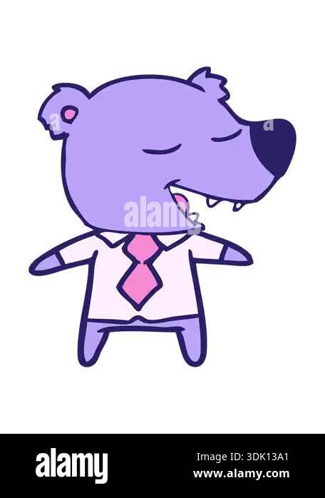 shivering motion animation of cartoon bear wearing shirt and tie Stock ...