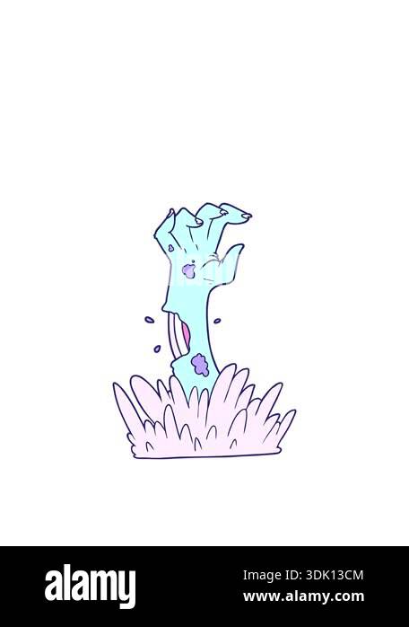 jumping motion animation of a cartoon zombie rising from grave Stock ...
