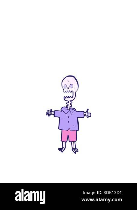 jumping motion animation of cartoon skeleton Stock Video Footage - Alamy