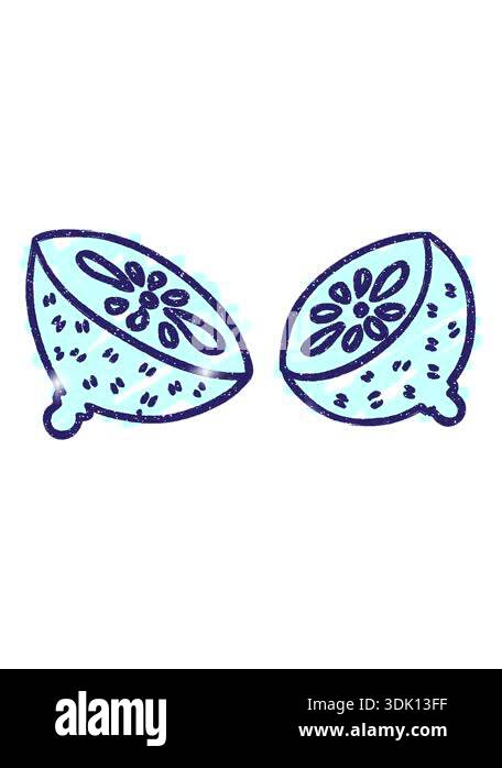 glitter effect animation of Lemon Chalk Drawing Stock Video Footage - Alamy