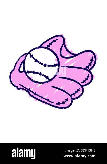 neon light effect animation of Baseball Mitt Chalk Drawing Stock Video ...