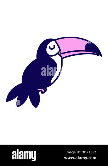 neon light effect animation of brazil toucan cultural animal icon ...