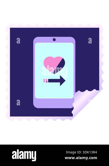 bobbing motion animation of dating app on cell phone graphic square ...