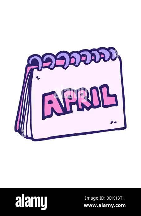 shivering motion animation of cartoon doodle calendar showing month of ...