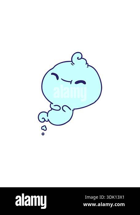 sales flash animation of freehand drawn kawaii scary ghost Stock Video ...