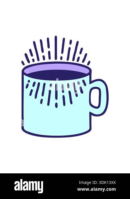 attention grabbing animation of tattoo style cup of coffee Stock Video ...