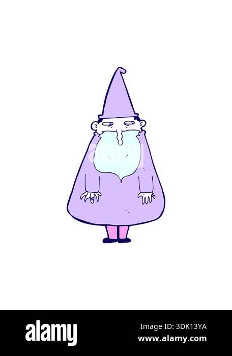 neon light effect animation of funny cartoon wizard Stock Video Footage ...