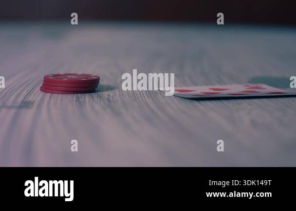 Poker player reveals winning flush hand in card game close up 4k shot ...