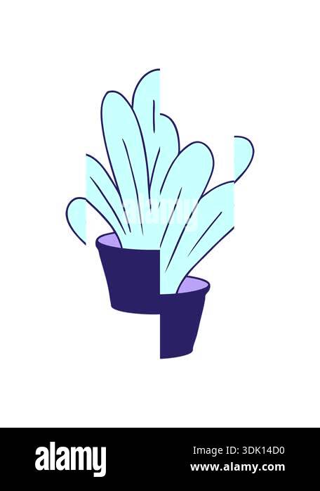 splitting motion animation of hand drawn cartoon doodle of a green ...