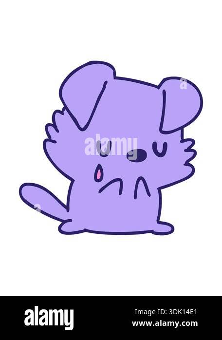 shine light effect animation of cartoon of a sad little puppy crying ...