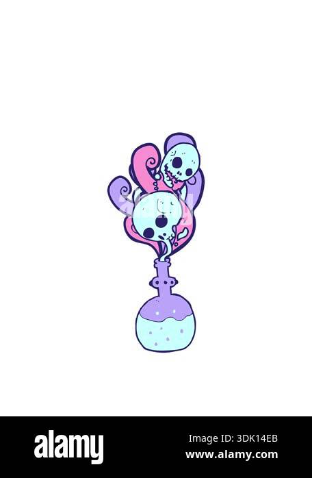 stretching up animation of cartoon potion doodle Stock Video Footage ...