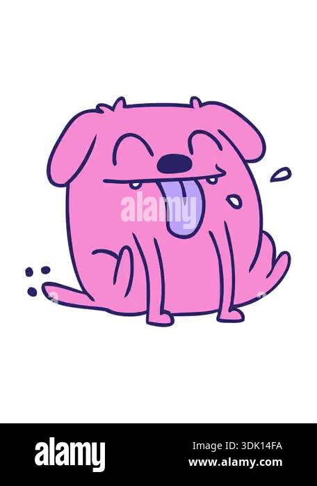 shivering motion animation of freehand drawn cartoon of fun kawaii dog ...