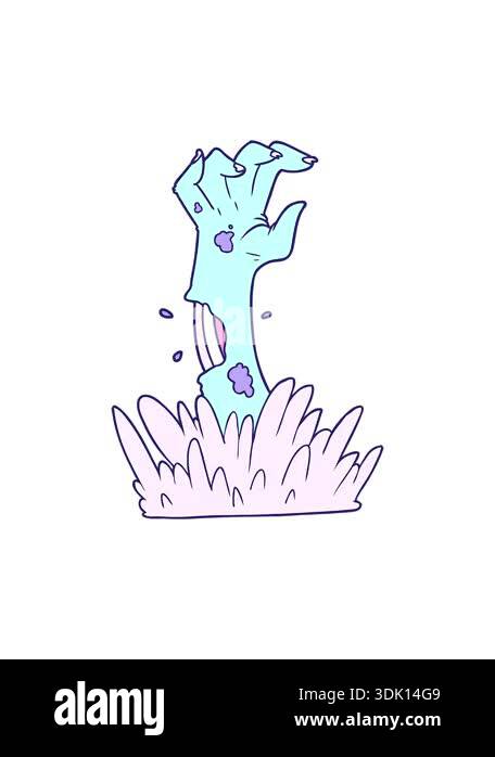 spinning motion animation of a cartoon zombie rising from grave Stock ...