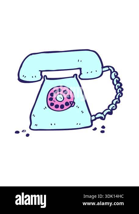 vibrating motion animation of cartoon retro telephone Stock Video ...