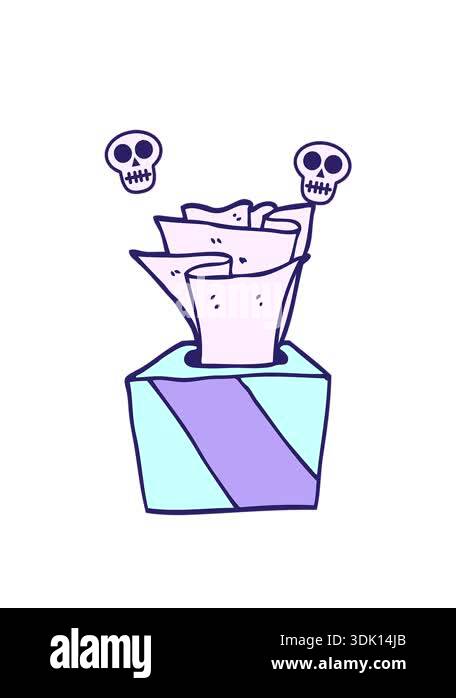 spinning skulls animation of box of tissues Stock Video Footage - Alamy