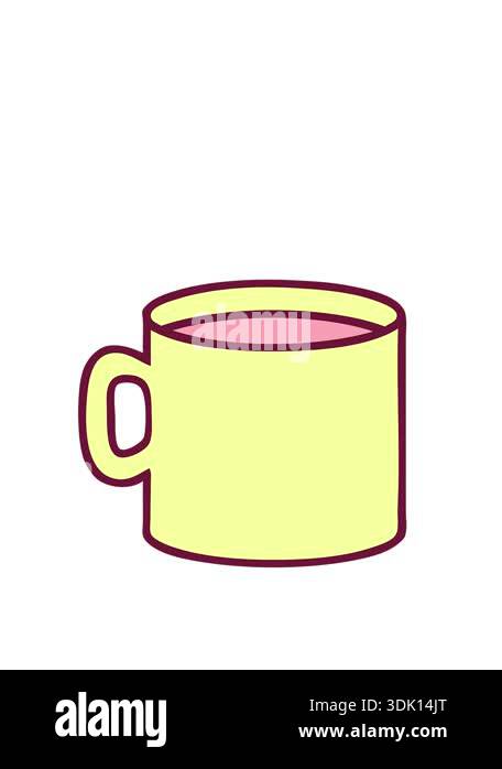 stretching up animation of iconic tattoo style image of cup of coffee ...