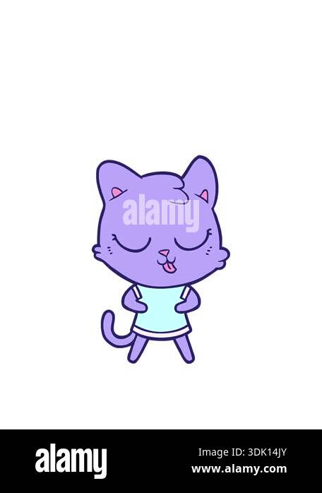 stretching up animation of a retro cartoon cat character Stock Video ...