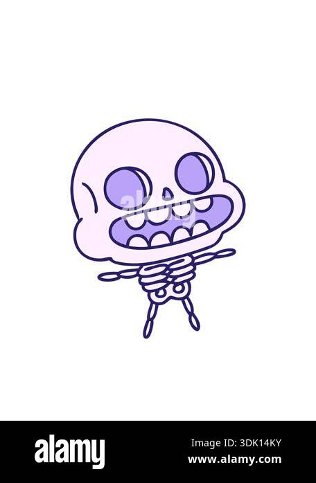 blinking radial lines animation of cartoon of a happy halloween ...