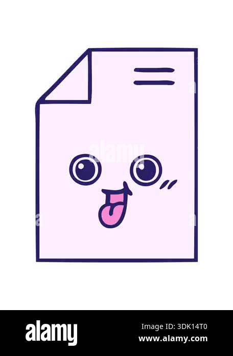 pixelize effect animation of cute cartoon of a sheet of paper Stock ...