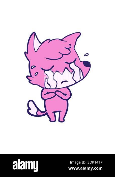 popping motion animation of crying fox cartoon Stock Video Footage - Alamy