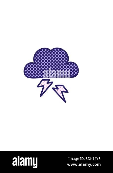 horizontally vibrating animation of a cartoon of a storm cloud Stock ...