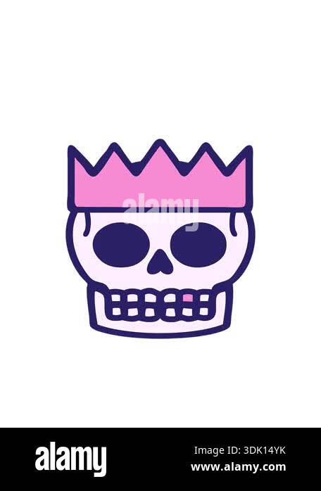 bobbing motion animation of iconic tattoo style image of a skull and ...