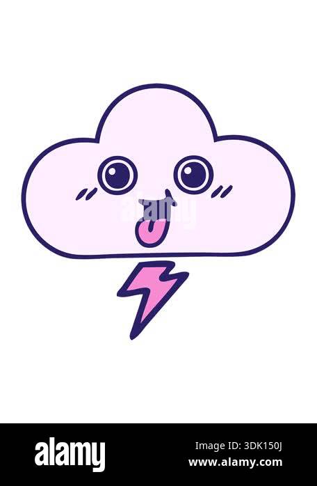 jiggle motion animation of cartoon of a storm cloud drawing Stock Video ...