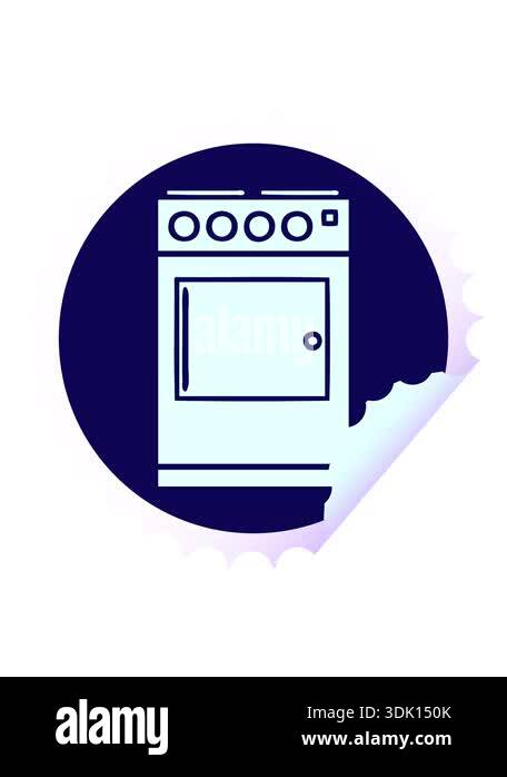 neon light effect animation of circular peeling sticker cartoon of a ...