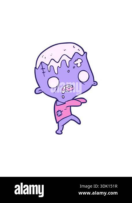 radioactive glowing animation of cute cartoon zombie Stock Video ...