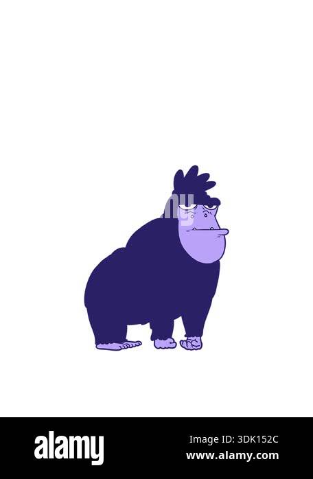 rise and float animation of cartoon gorilla Stock Video Footage - Alamy