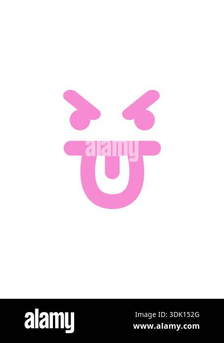 flashy sales animation of mean face sticking out tongue icon Stock ...