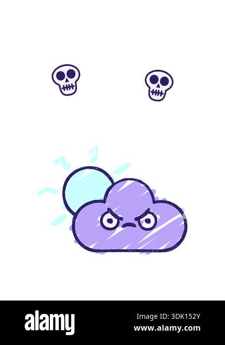 spinning skulls animation of Storm Cloud Chalk board drawing Stock ...