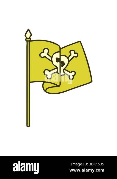 changing color animation of iconic tattoo style of a pirate flag Stock ...