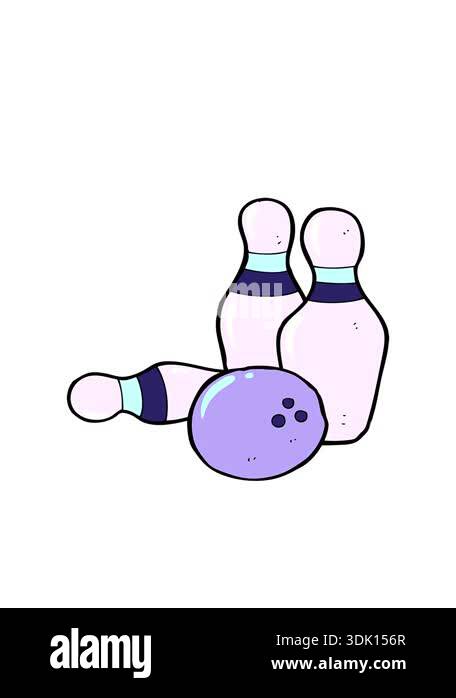 bobbing motion animation of ten pin bowling cartoon Stock Video Footage ...