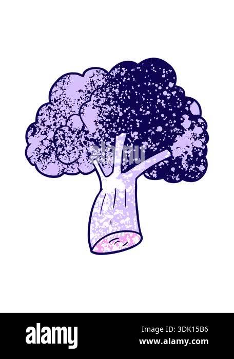 neon light effect animation of cartoon of broccoli Stock Video Footage ...