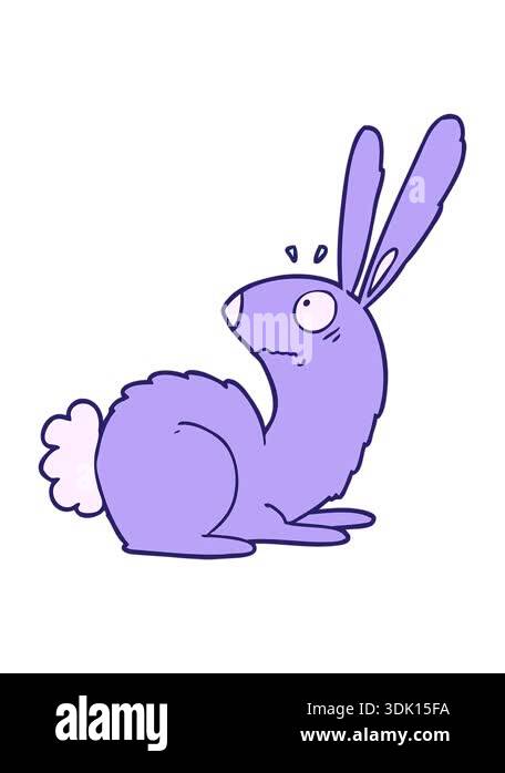 bobbing motion animation of cartoon startled bunny rabbit Stock Video ...