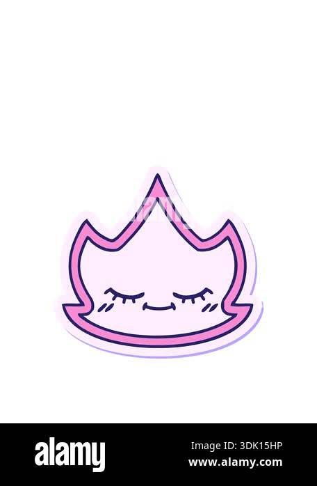 stretching up animation of sticker of a cute cartoon fire flame Stock ...