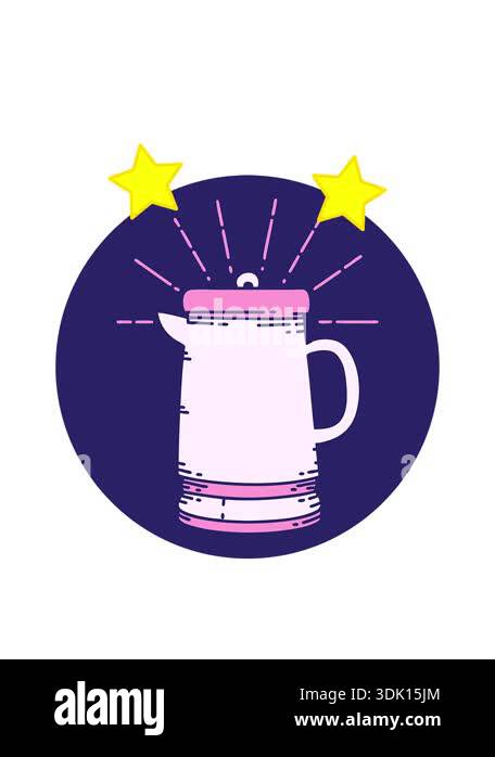 spinning stars animation of tattoo style coffee pot Stock Video Footage ...