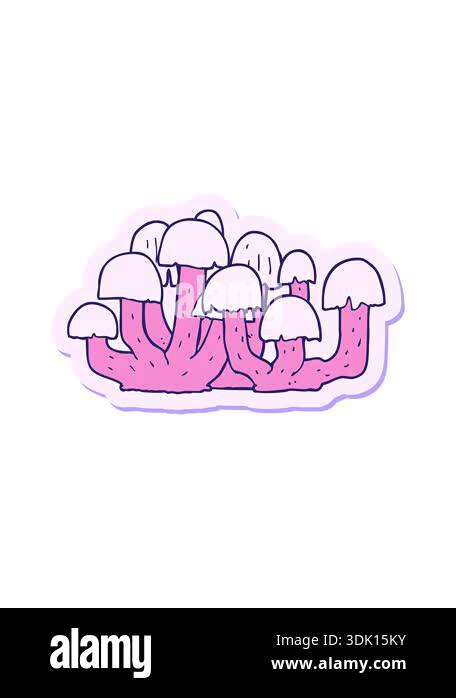 pixelize effect animation of cartoon mushroom sticker Stock Video ...