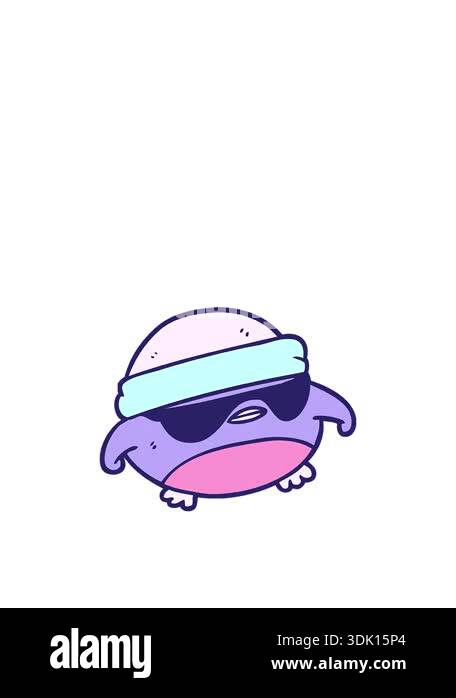 rise and float animation of cool christmas robin cartoon with ...