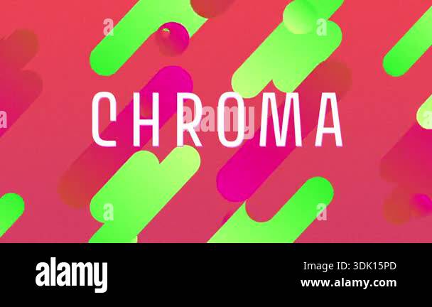 Sliding green and magenta shapes while small spheres drifting and ...