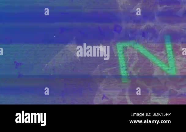 Flickering glitch line starting polygonal mesh pulsing green ION on ...