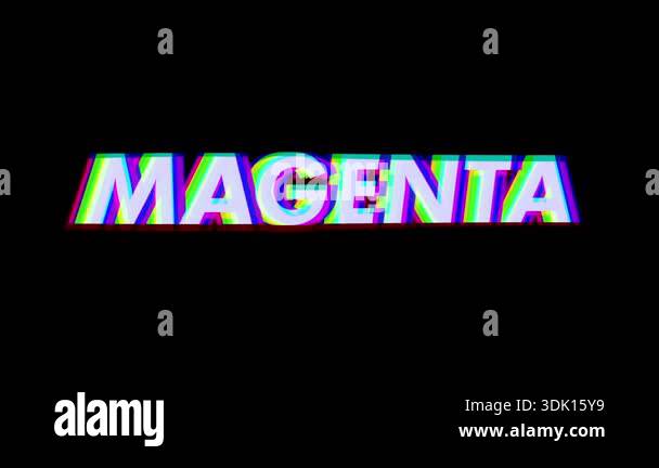 Opening black background showing animated MAGENTA flickering on screen ...