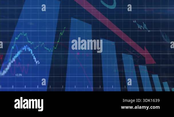 On animation start chart bars filling arrow sloping and lines ...