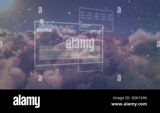 Cloudscape fading in revealing data panels updating grids and sliding ...